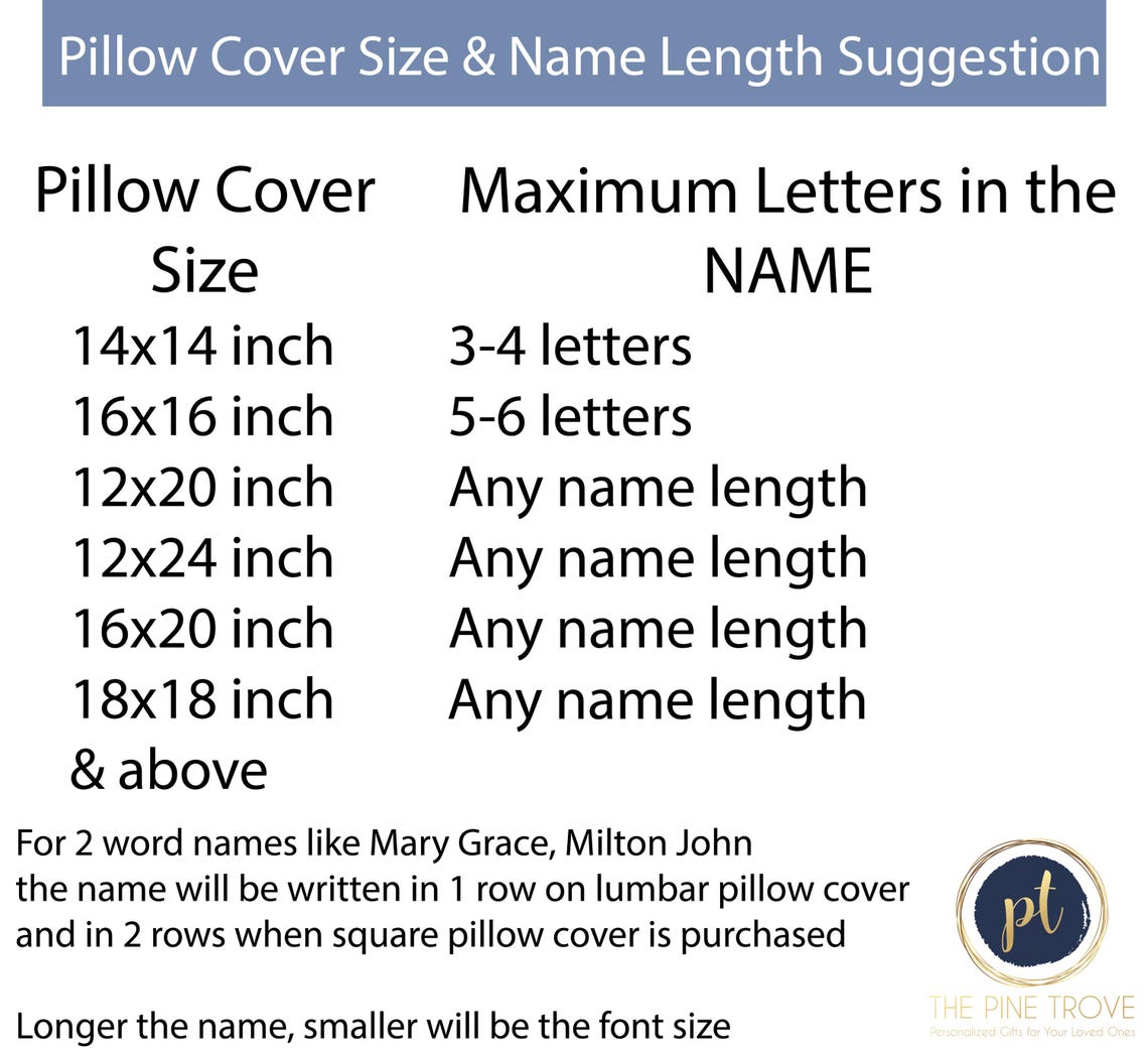 Custom Name Pillow Cover, Dorm Room Pillow Cover, Graduation Gift ...