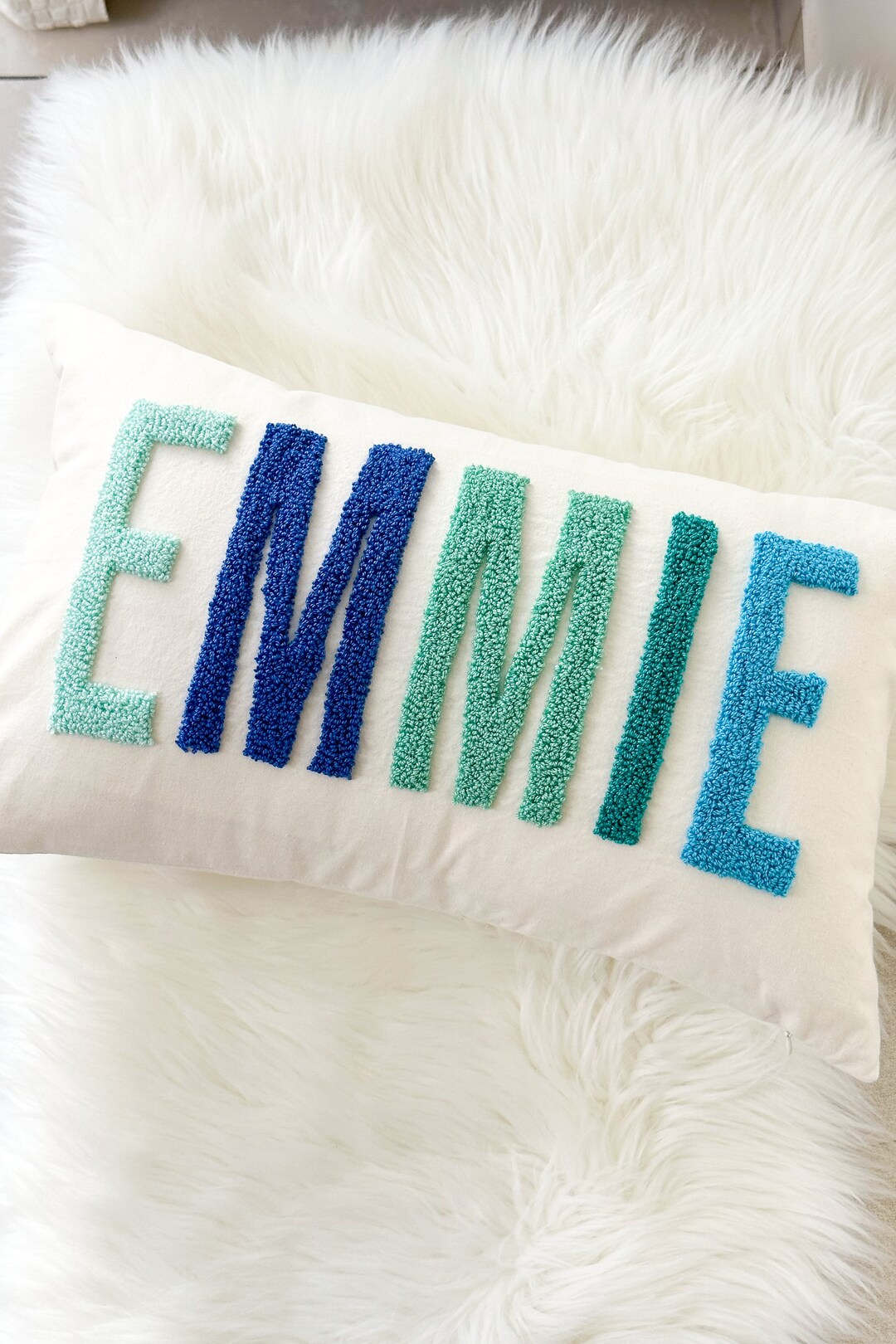Personalized Baby Name Pillow Cover, Punch Needle Name Pillow, Custom ...
