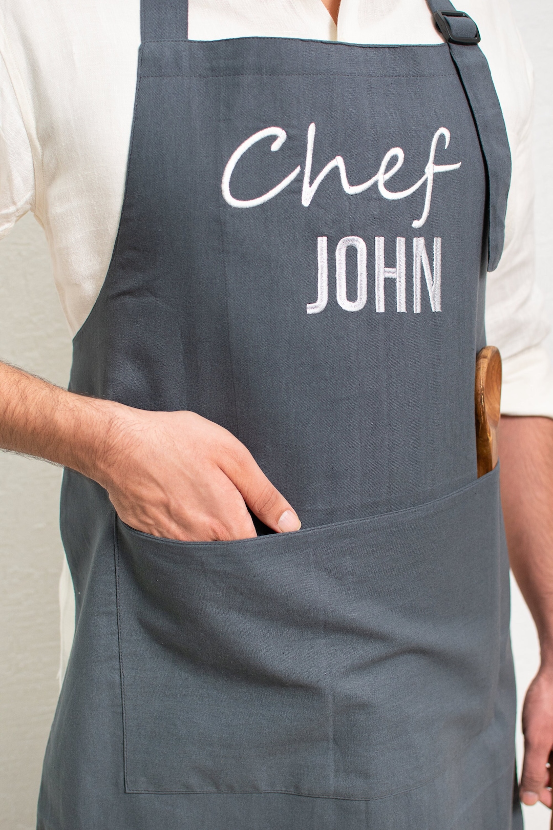 Personalized Embroidered Chef Apron With Custom Name for Him, Father's Day Gift for Dad, Grandpa ...