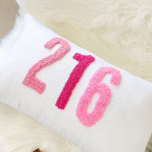 Personalized Dorm Room Number Cover, Punch Needle Pillow, Dorm Room ...