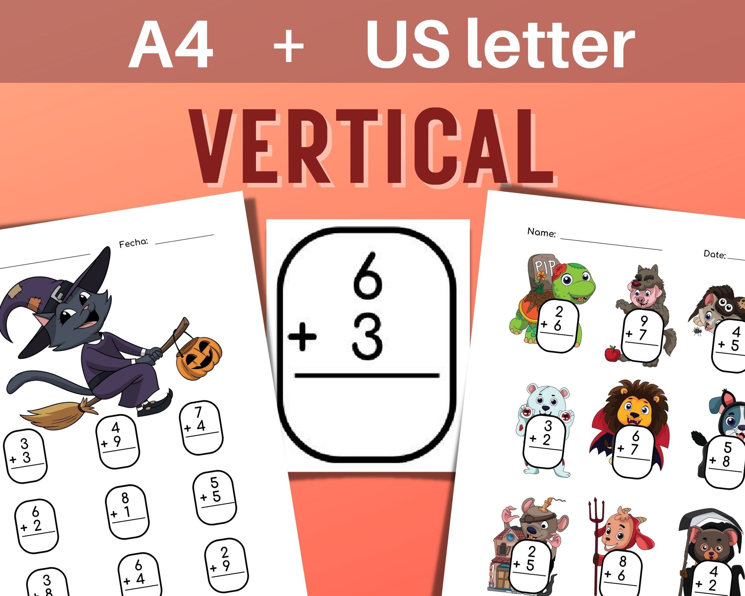 Printable Halloween Addition Math Worksheets/single Digits/preschool ...