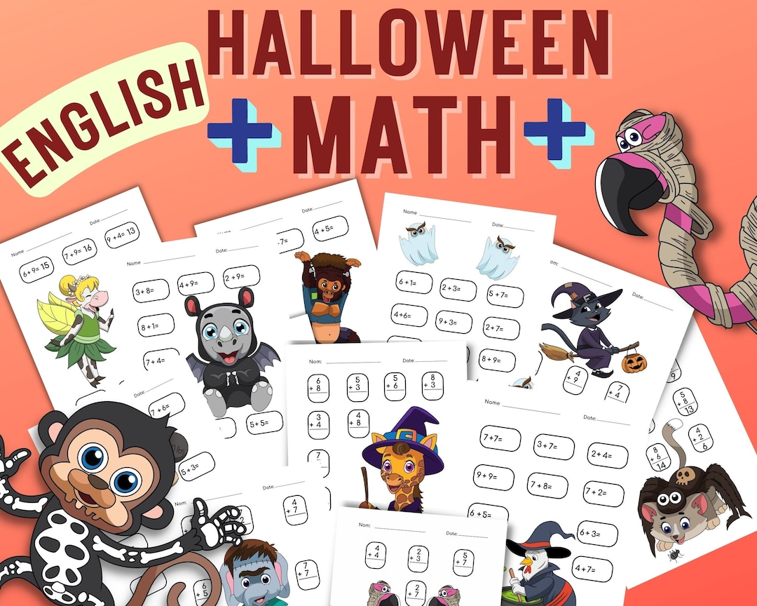 Printable Halloween Addition Math Worksheets/single Digits/preschool ...