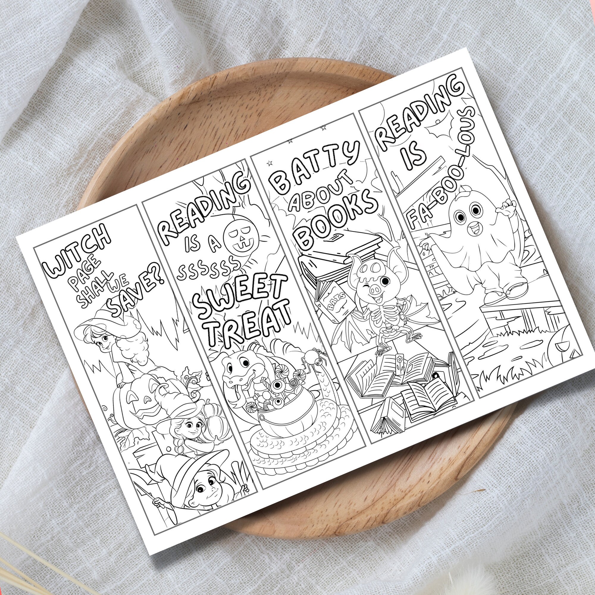 Halloween Colouring Bookmarks Printable, Halloween Gifts for Students ...