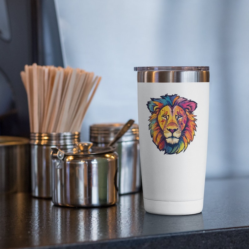 Roar With Color | Vibrant Lion Head Sticker | Animal | Kingdom ...