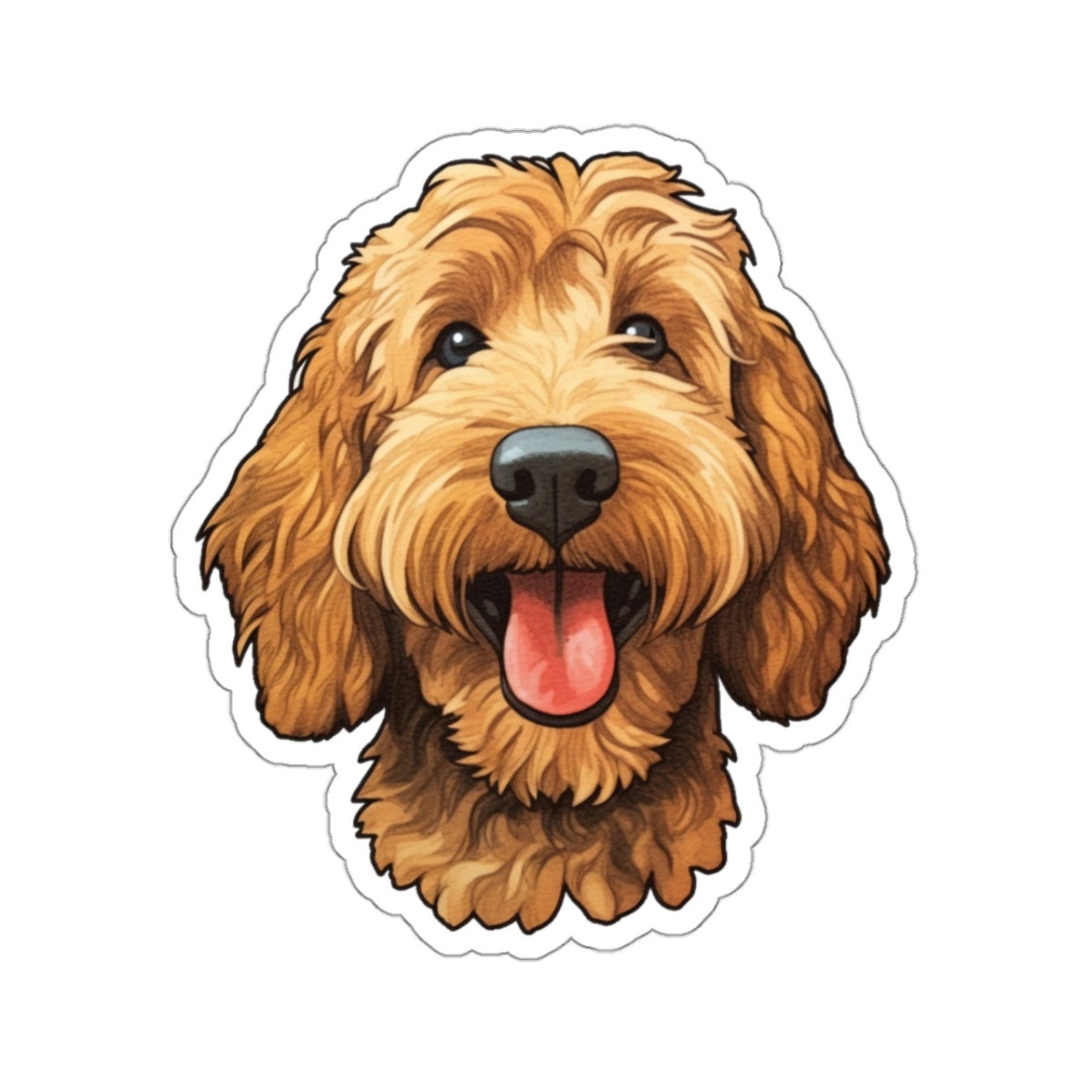 Lively Golden Doodle | Sticker | Personalize | Limited Edition | Decal ...