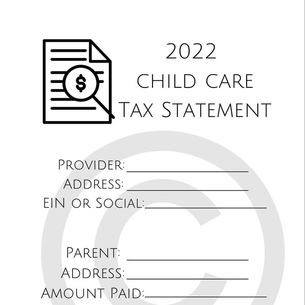 Daycare Tax Statement - Etsy