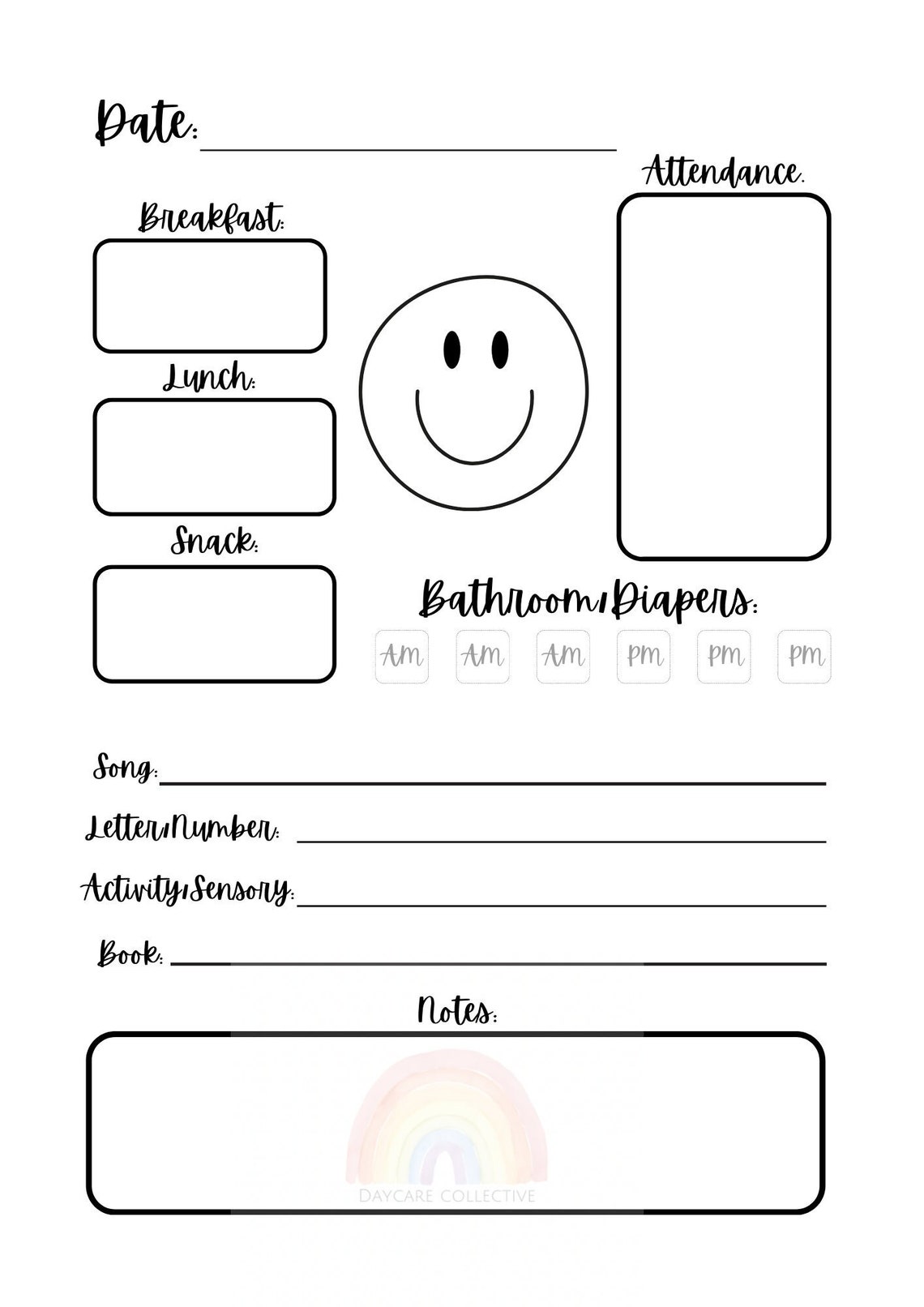 Daily Lesson Plan Sheet, Daycare Providers, Daycare Center, Planner ...