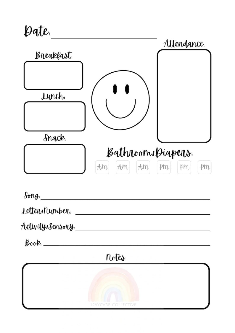 Daily Lesson Plan Sheet, Daycare Providers, Daycare Center, Planner ...