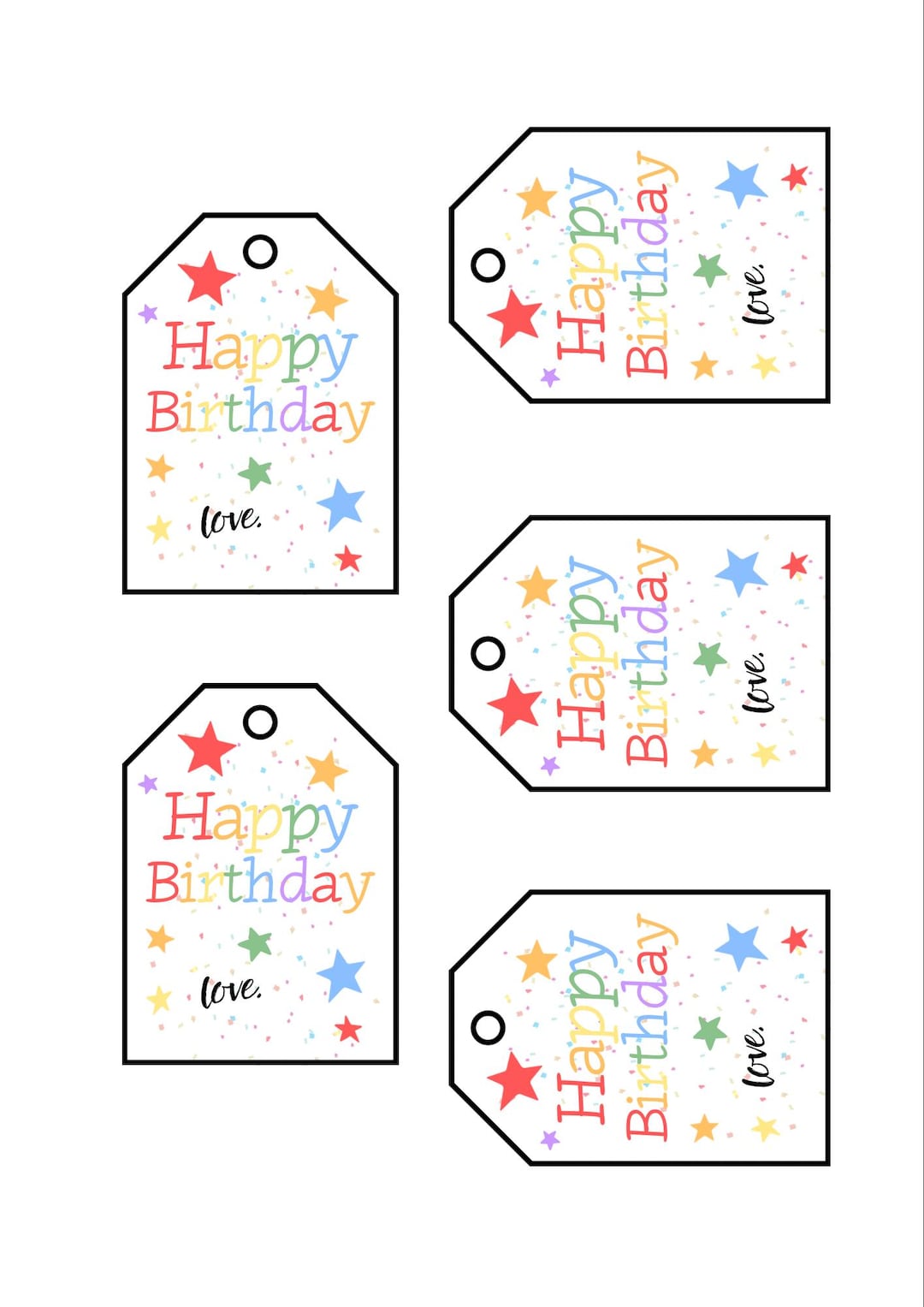 Birthday Tags for Children, Kids, From Teacher, Daycare, Preschool ...