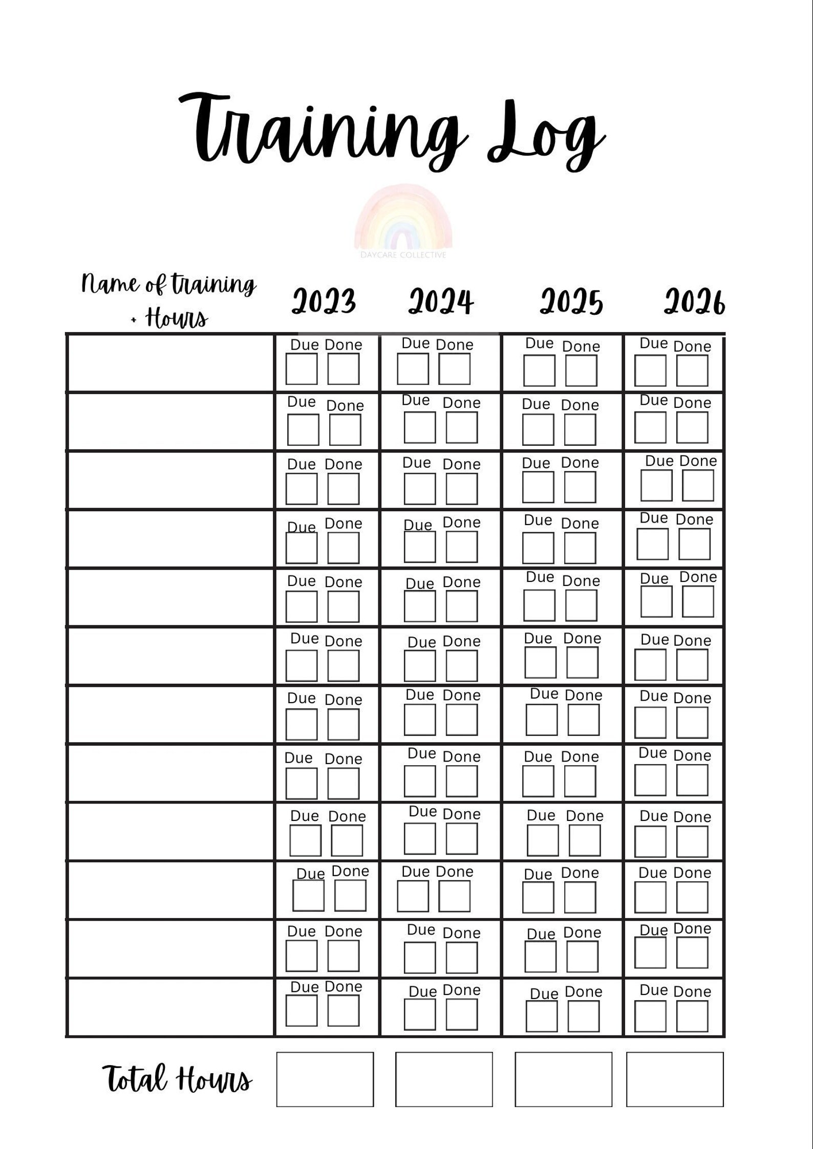 Daycare Training Log, Paperwork File, Organized, State Requirements ...
