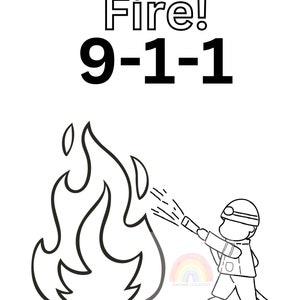 Community Helpers, Fire Prevention Safety Week, Coloring Sheet for Kids ...
