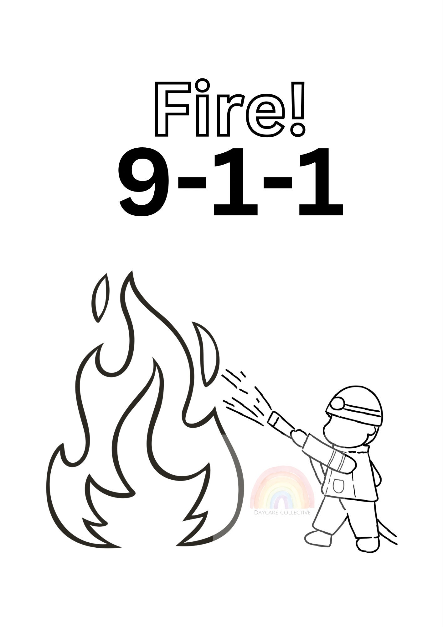 Community Helpers, Fire Prevention Safety Week, Coloring Sheet for Kids ...