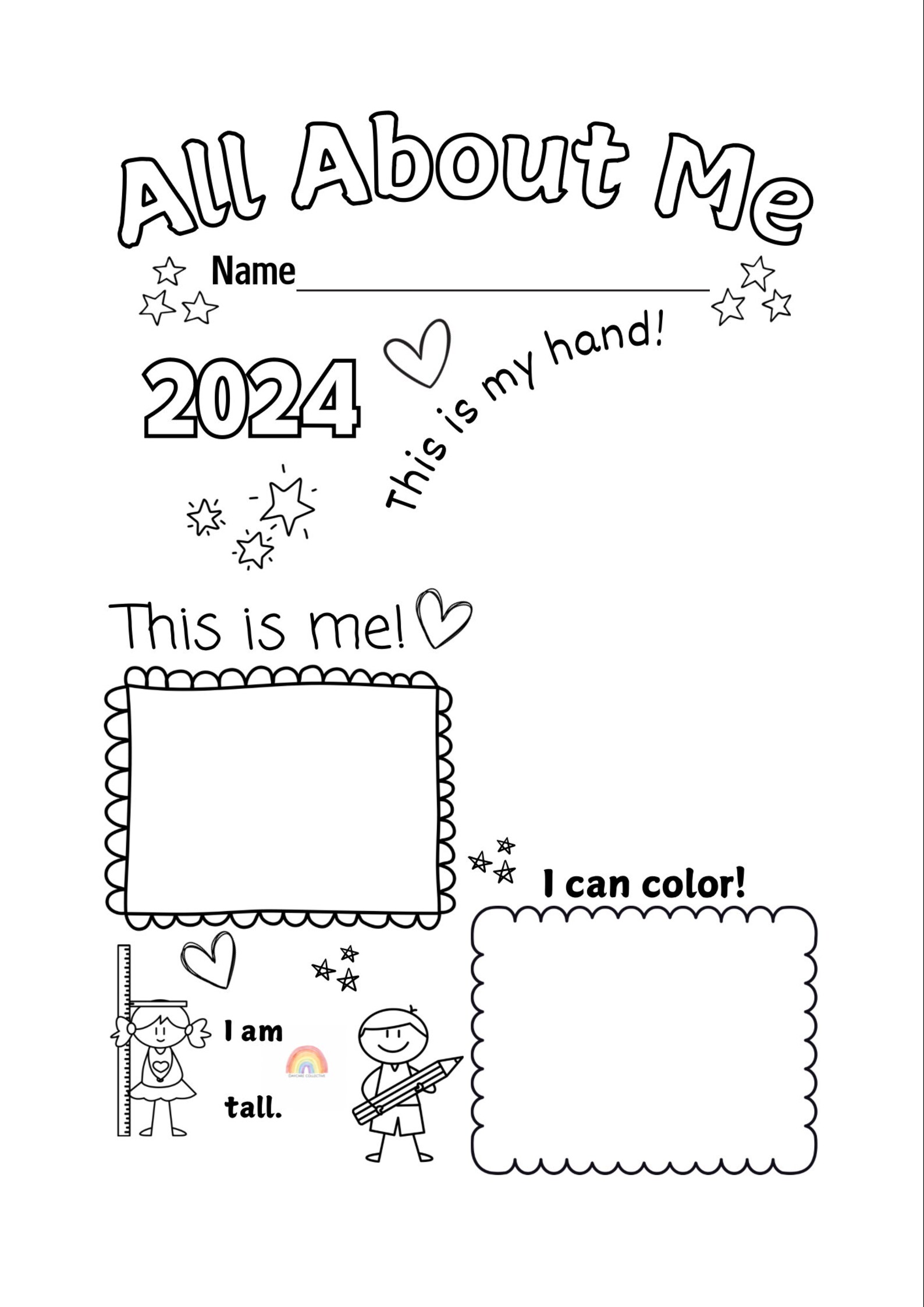 All About Me Daycare Preschool Prek Homeschool Toddler Young Children ...