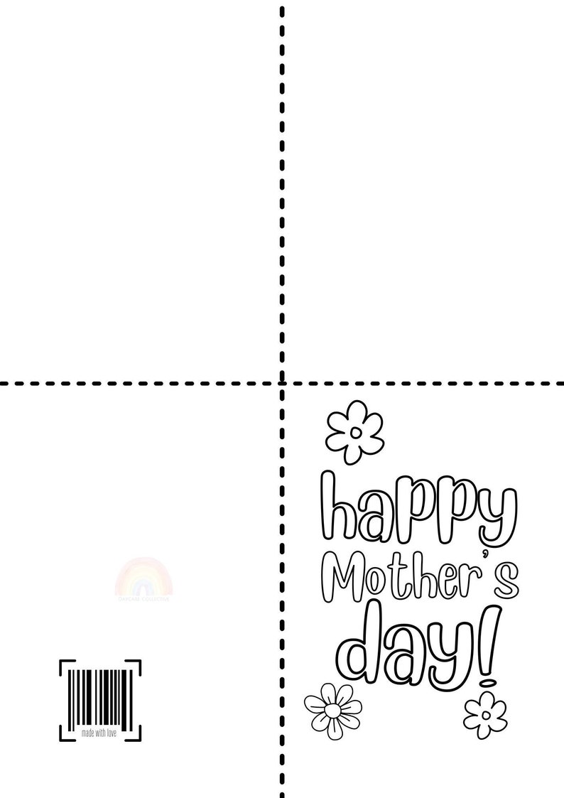 Printable Mothers Day Card From Kids, Fold, Blank Inside, Greeting Card ...