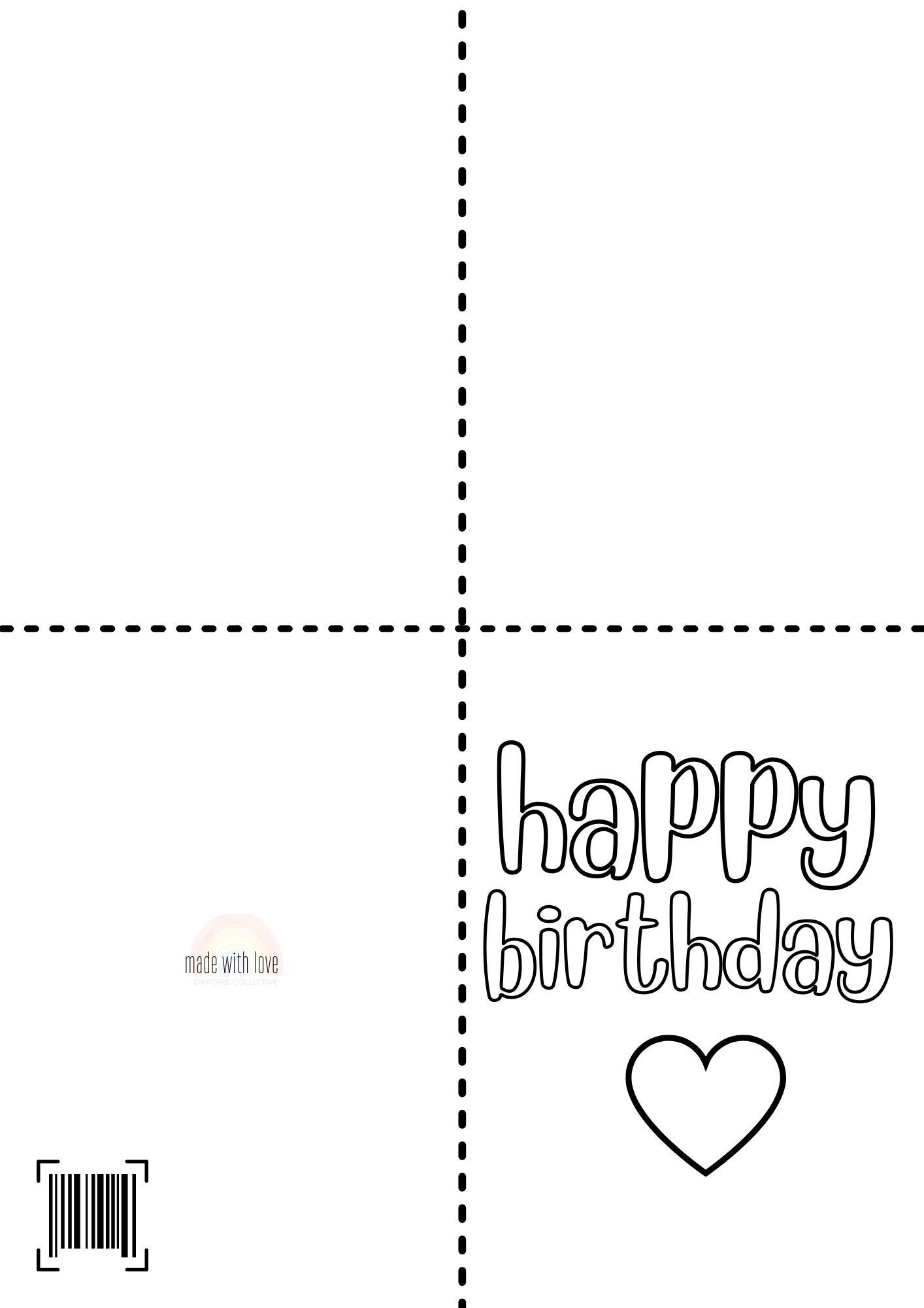 Handmade Printable Birthday Card From Kids, Children, Diy Card, Fold ...