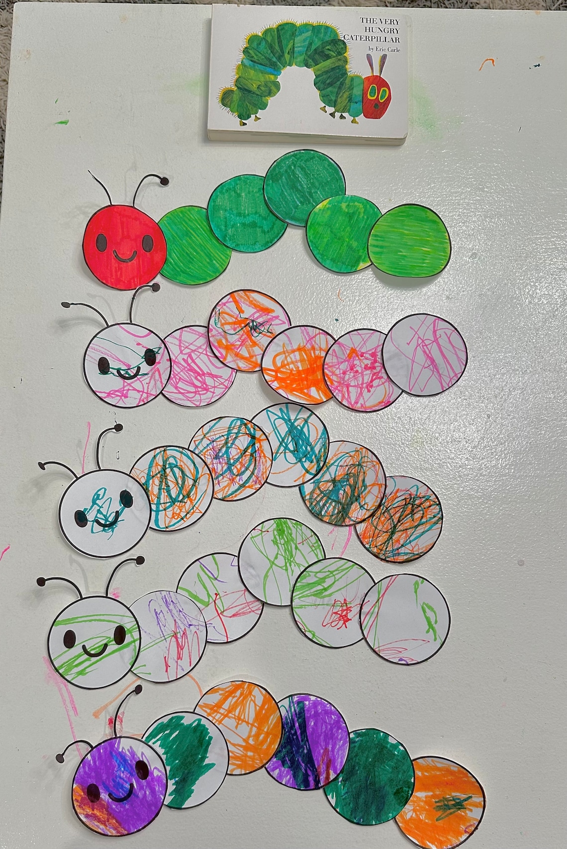 Caterpillar Color and Cut Printable, Curriculum, Preschool, Craft ...