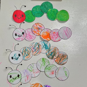 Caterpillar Color and Cut Printable, Curriculum, Preschool, Craft ...