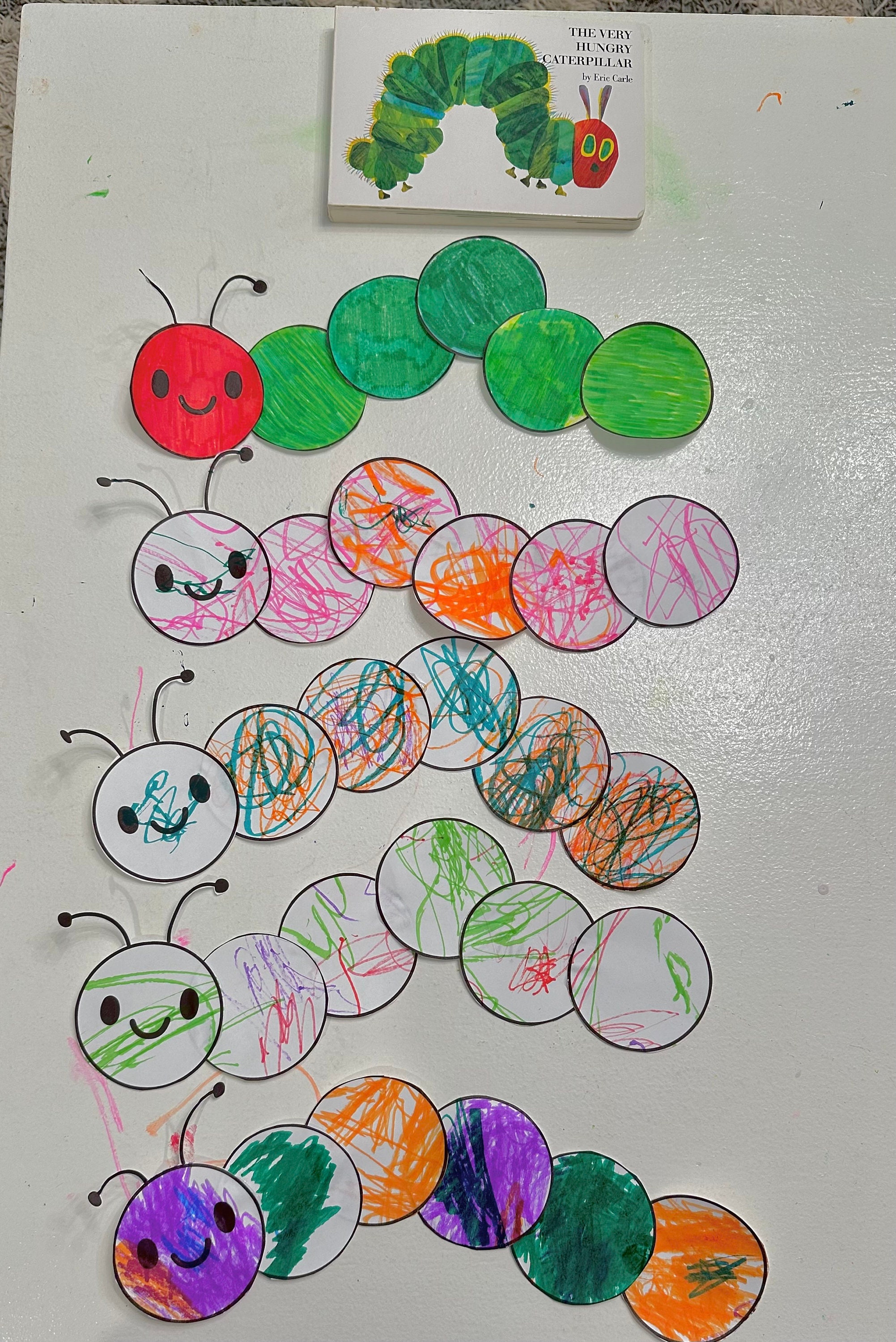 Caterpillar Color and Cut Printable, Curriculum, Preschool, Craft ...