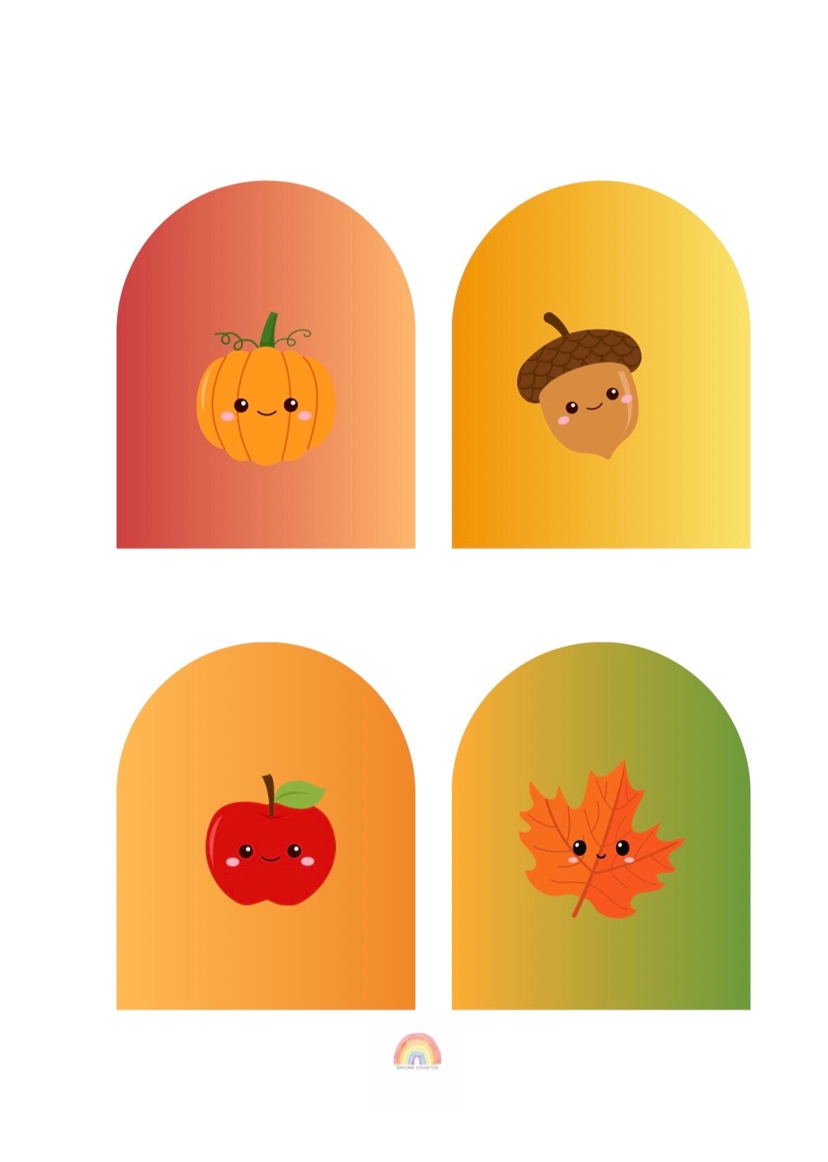 Daycare, Playroom, Classroom Fall Theme Cards for Sensory Play, Color ...