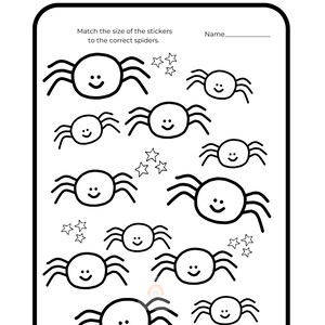 Halloween Theme Spider Sticker Activity for Toddlers and Kids, Sorting ...