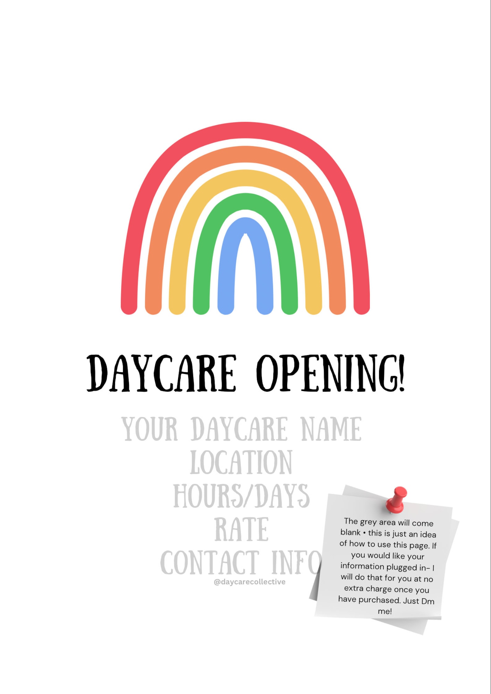 Daycare Marketing, Openings Flyer, DIY, Custom Made, Printable ...