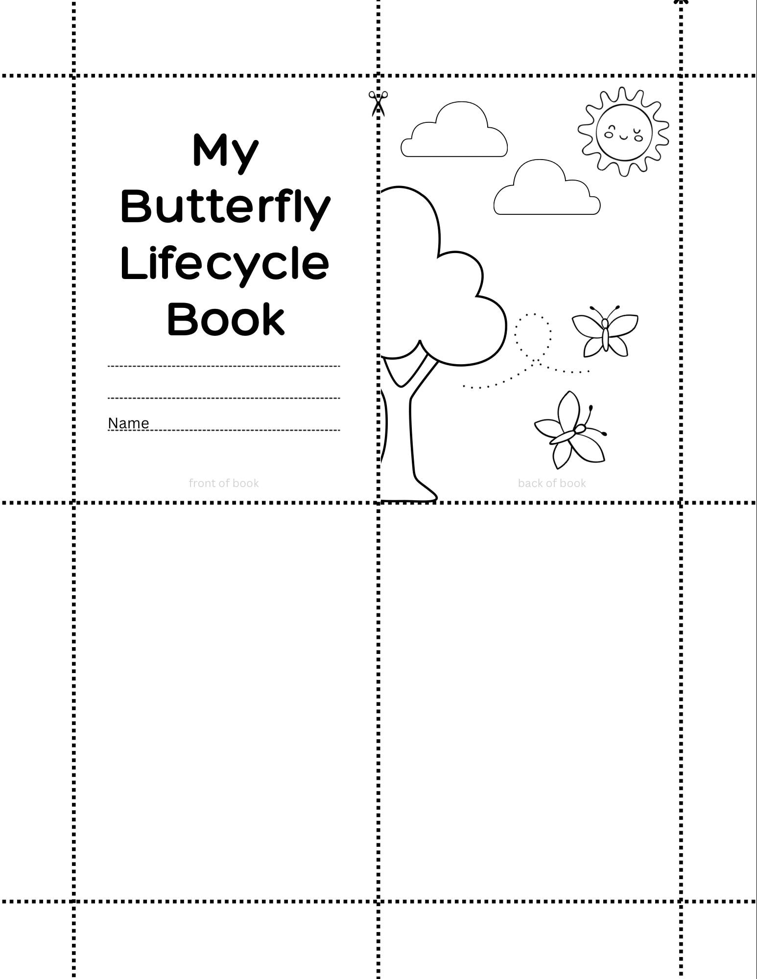 Lifecycle of a Butterfly Book, Printable Coloring Caterpillar Activity ...