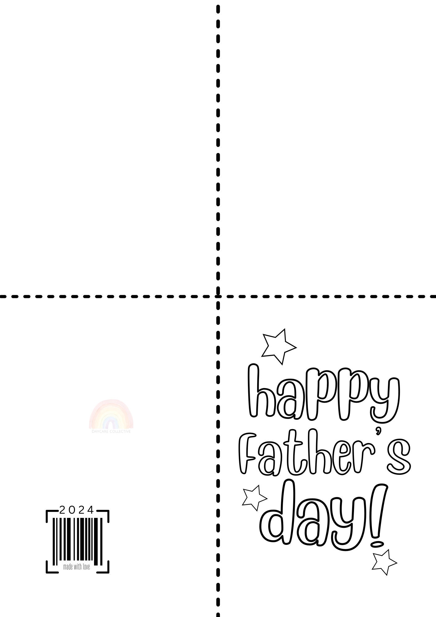 Printable Happy Fathers Day Card, for Kids to Color, Dads Day Gifts ...