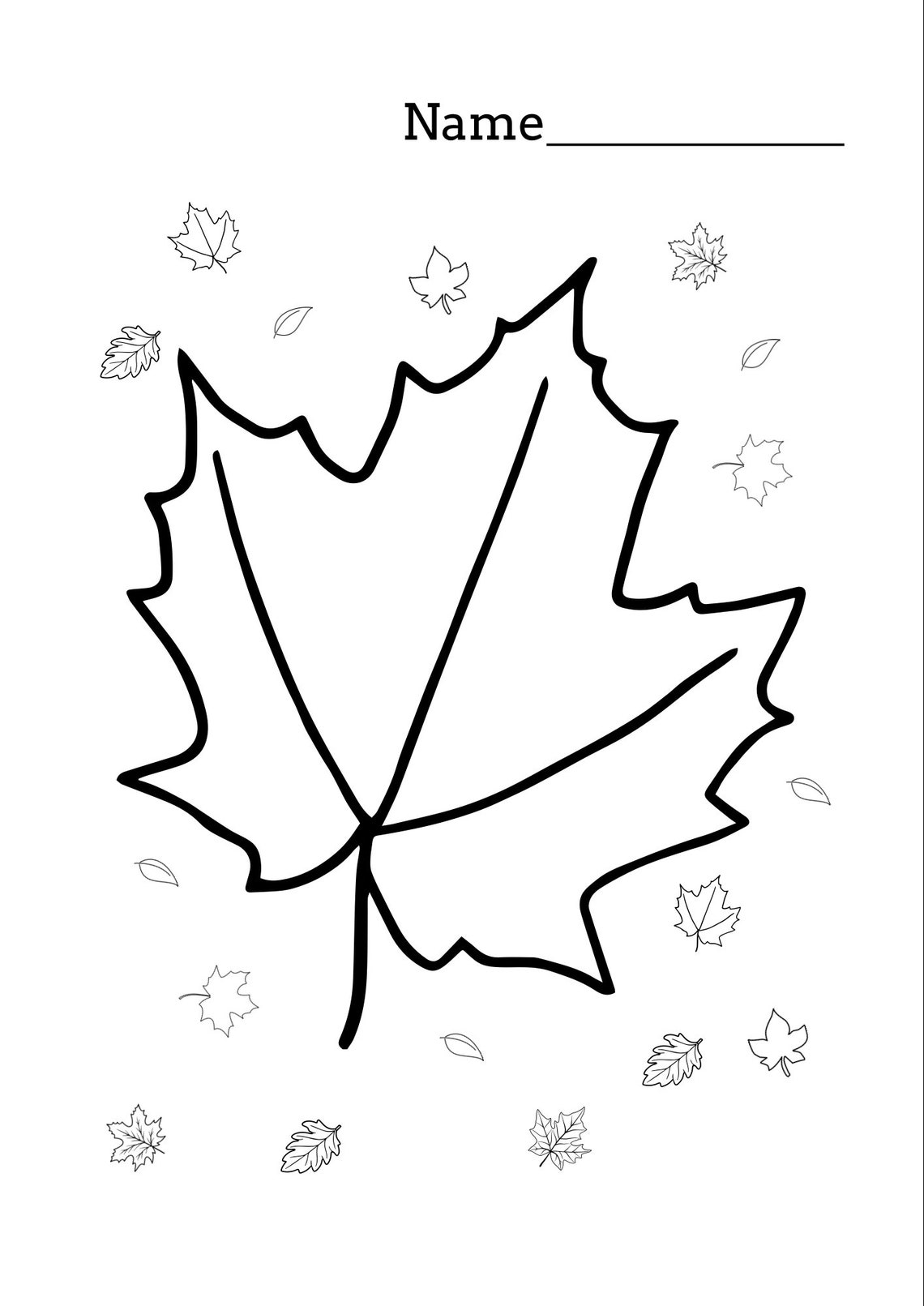 Leaf, Autumn, Fall Coloring Sheet for Toddlers, Preschool, Daycare ...