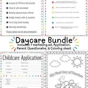 Daycare Marketing Interview Bundle, Ad, Parent Questionnaire, Childcare ...