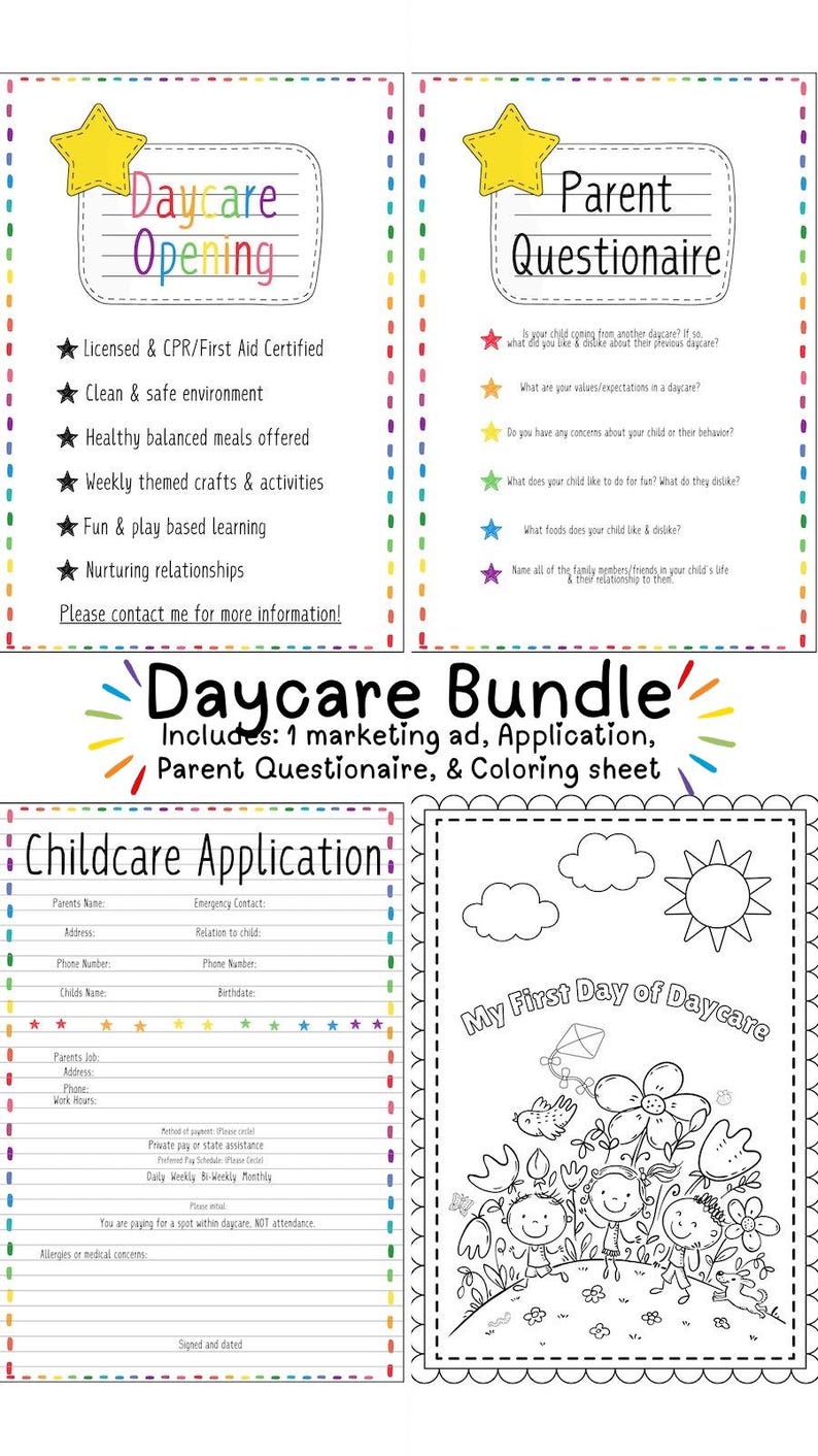 Daycare Marketing Interview Bundle, Ad, Parent Questionnaire, Childcare ...