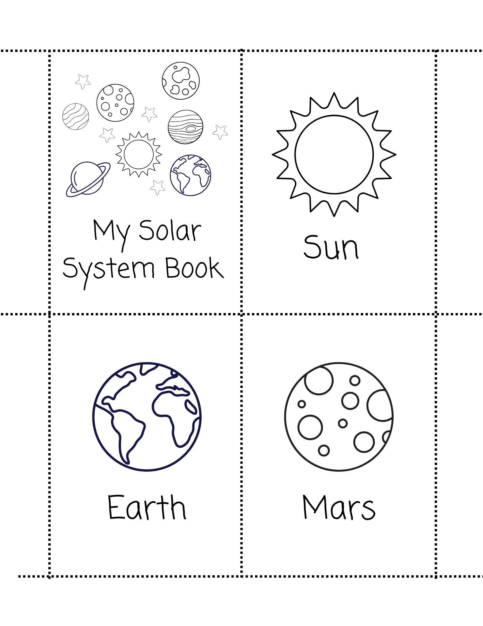 Solar System Mini Printable Book for Toddlers, Space Vocabulary ...