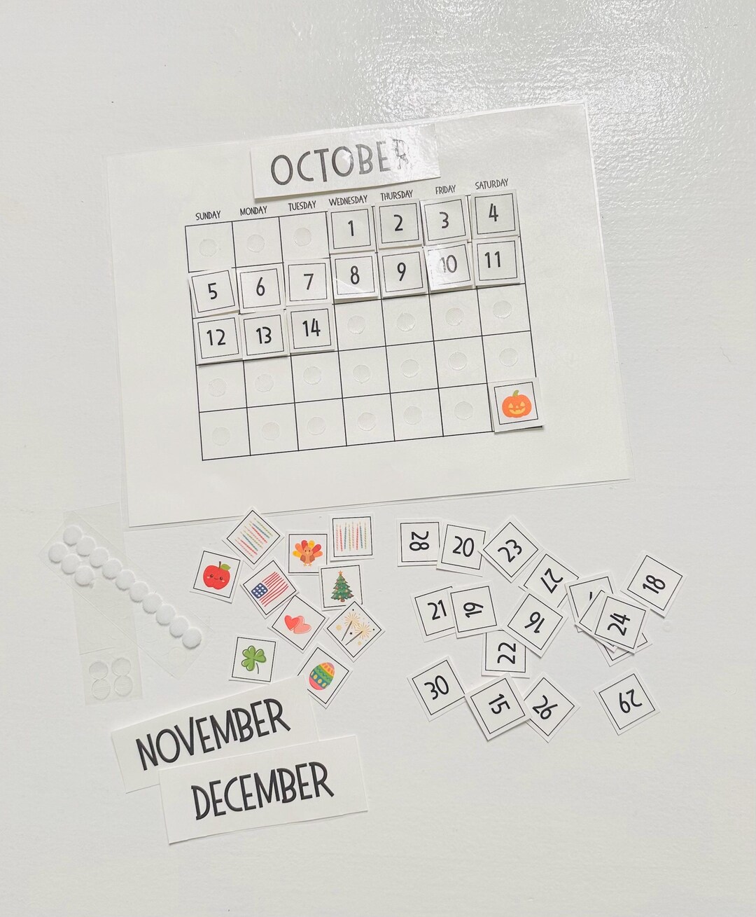 Printable Interactive Circle Time Calendar Velcro Preschool Prek ...
