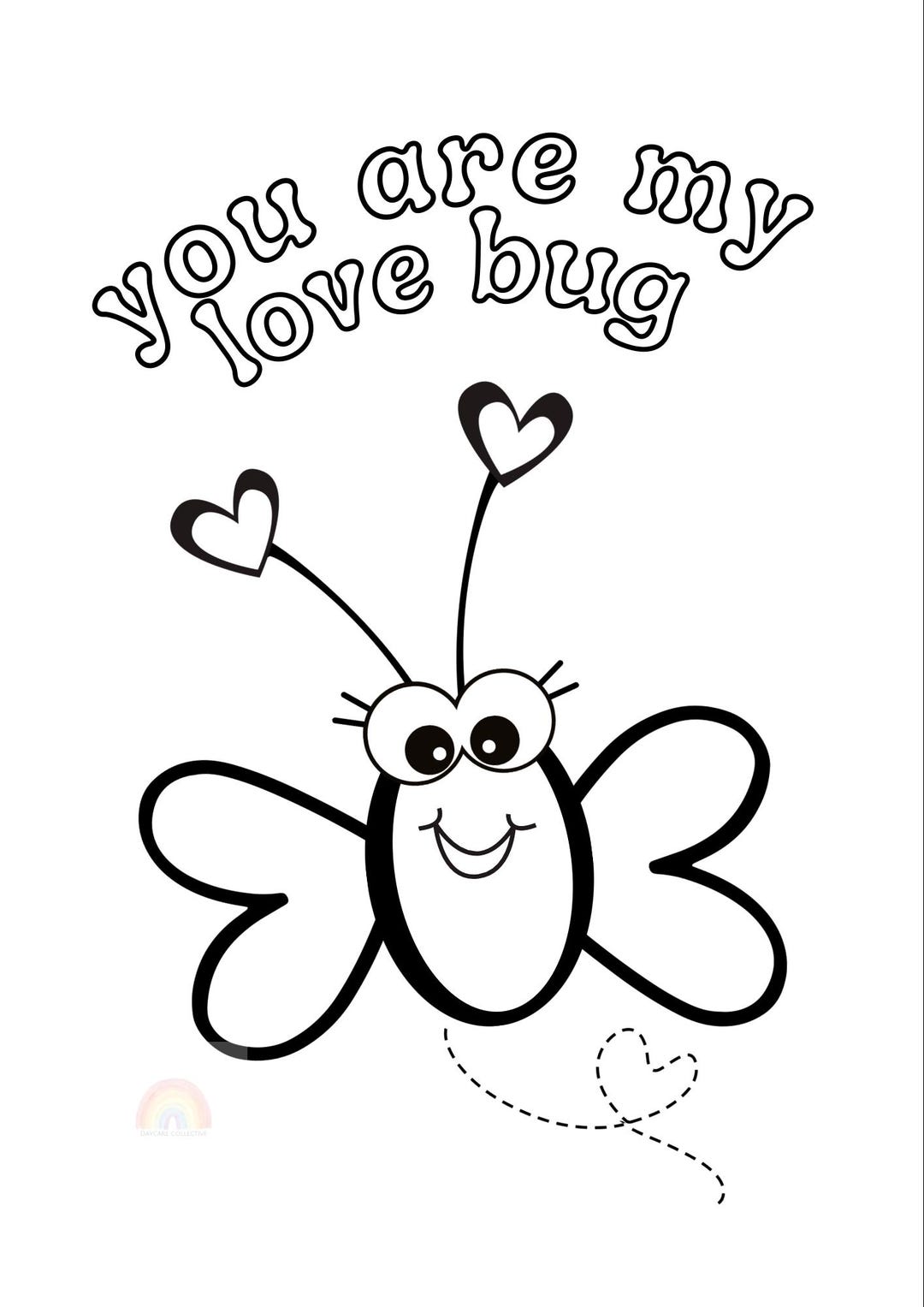 Valentine’s Day Coloring Sheet Printable Lovebug Theme - Etsy