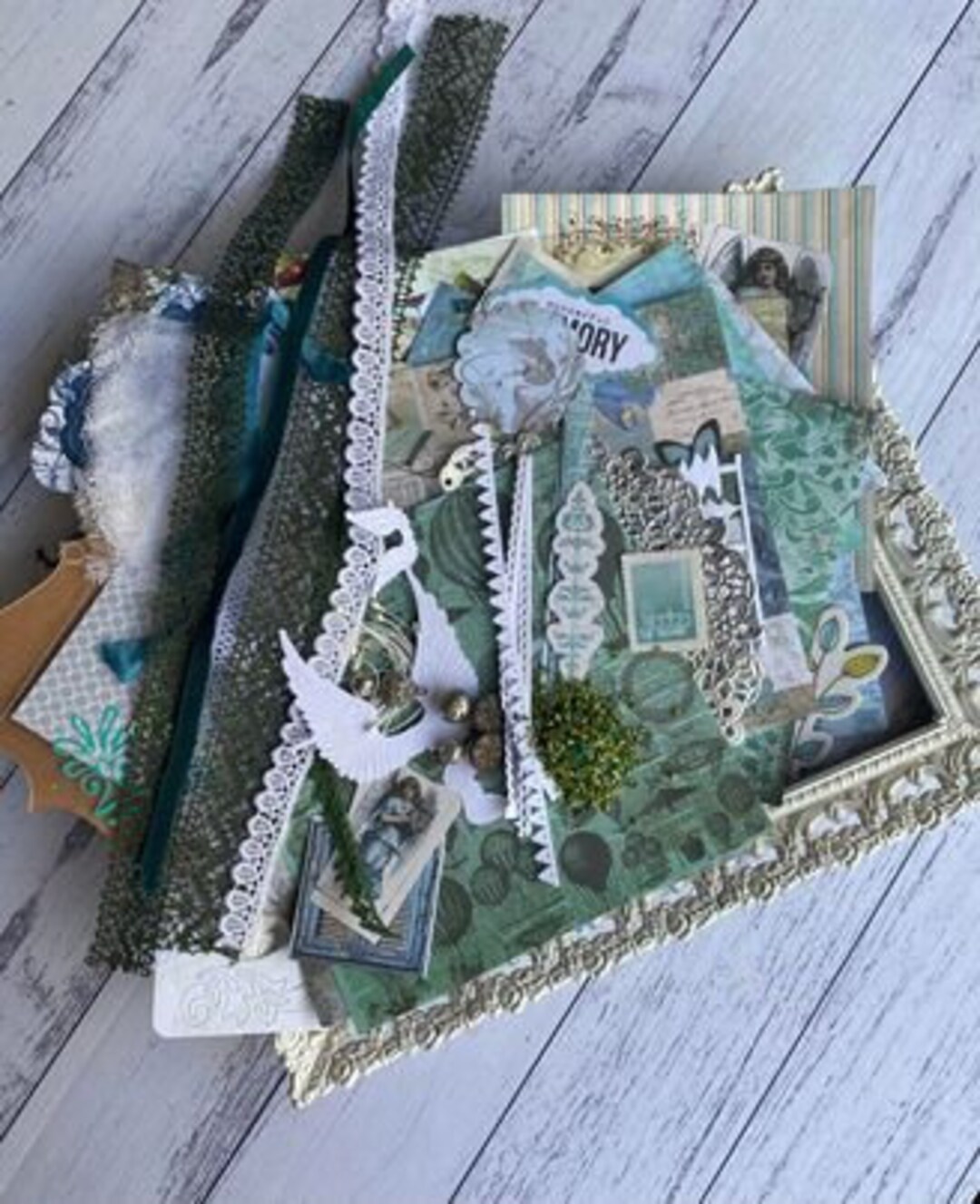 Teal Tones Collage Packs - Etsy