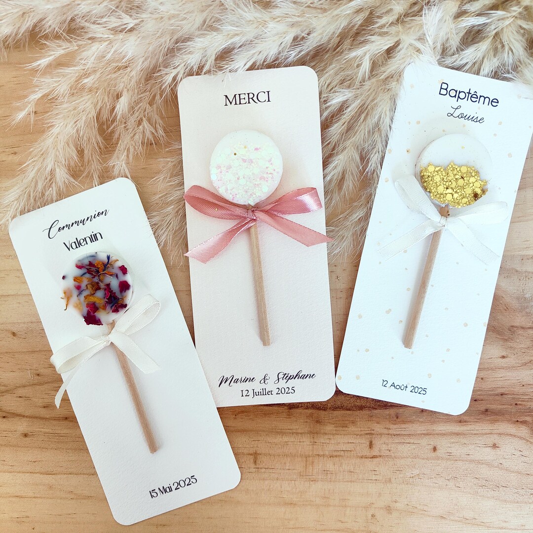 Scented Lollipop Puck With Customizable Holder for Wedding, Baptism ...
