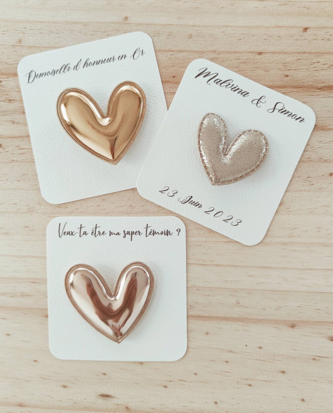 Broche coeur message personnalisé. Cadeaux d'invités pour mariage ...