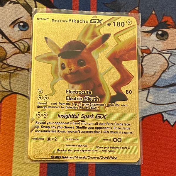 Gold Pikachu Card - Etsy
