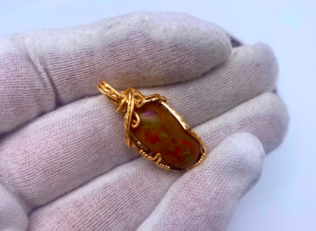 15ct Java Voll OPAL, 14 Karat Unikat Gold Anhänger mit HighQuality Java ...