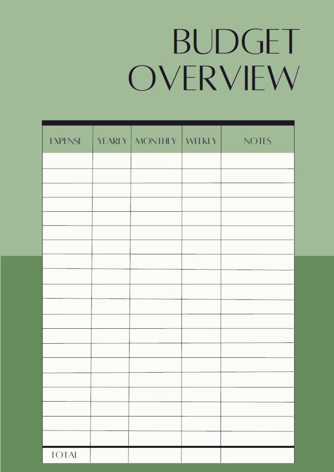 PDF Budget Template, Easy to Use, Digital Download - Etsy