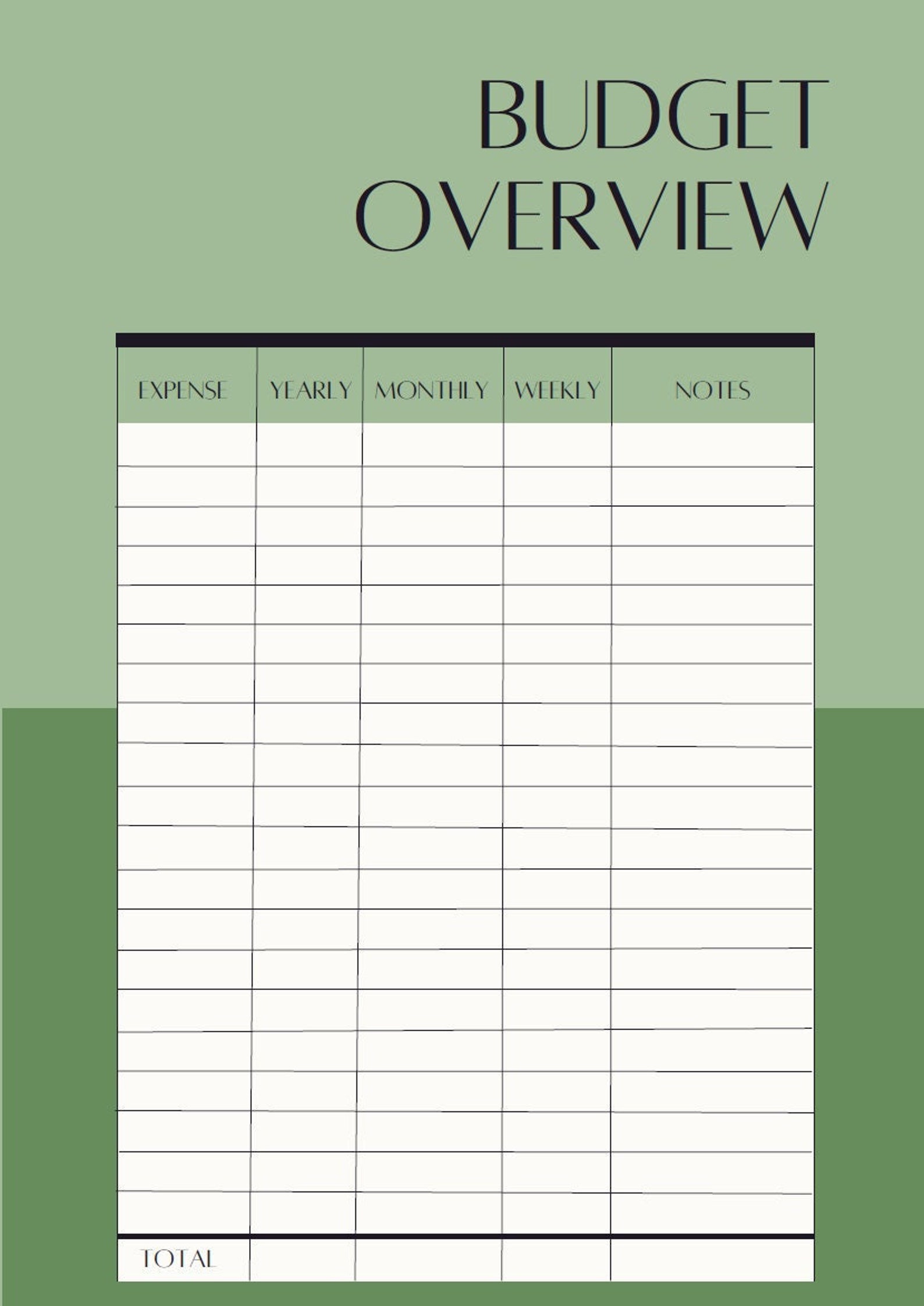 PDF Budget Template, Easy to Use, Digital Download - Etsy