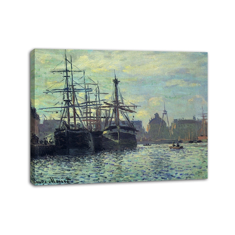 Claude Monet Port of Le Havre Painting Oil Canvas Print - Etsy