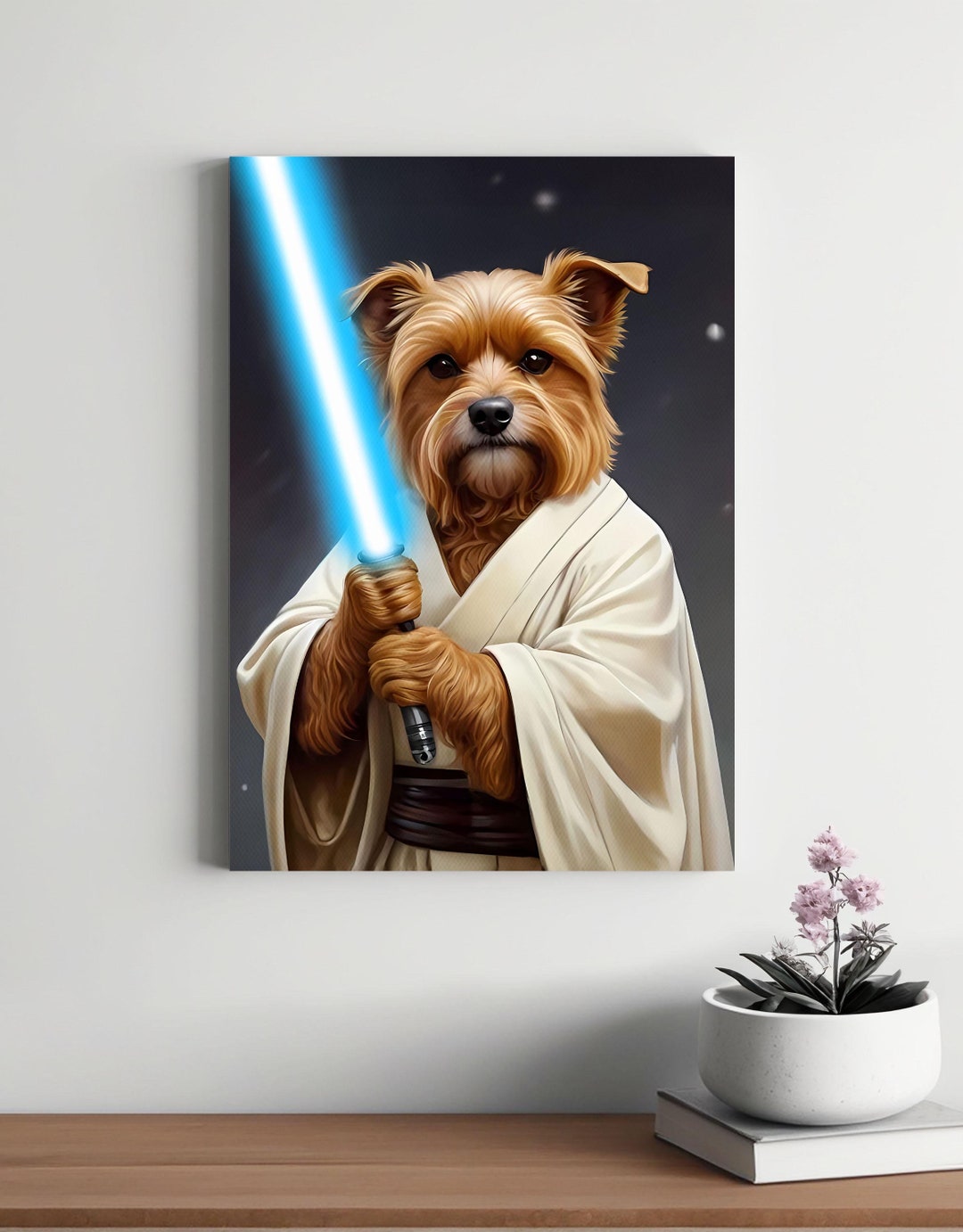 Custom Pet Portrait in Obi-wan Kenobi Style | Personalized Jedi Pet Art ...