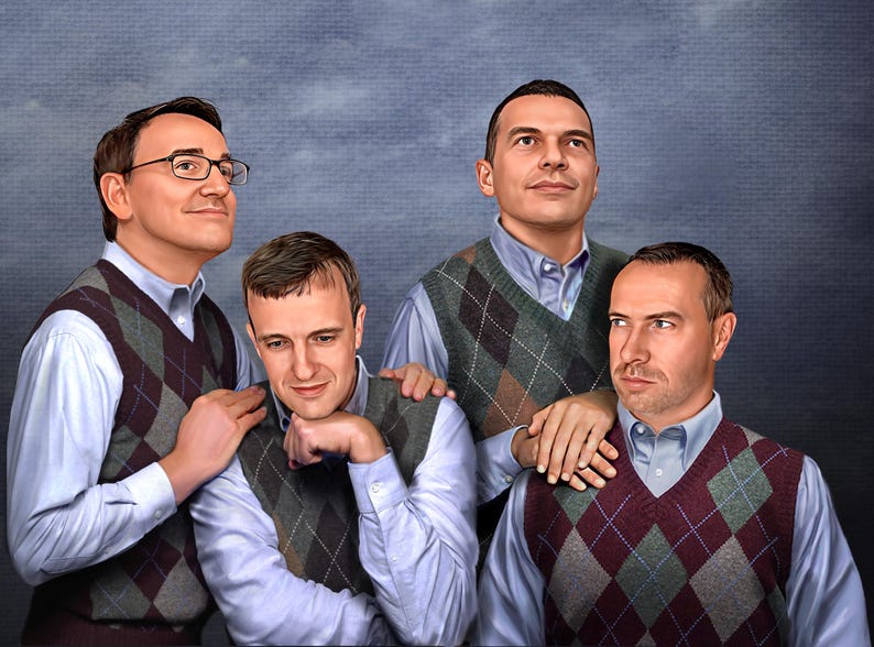 Custom Step Brothers Portrait – 4 Person Funny Poster | Pet or Human ...