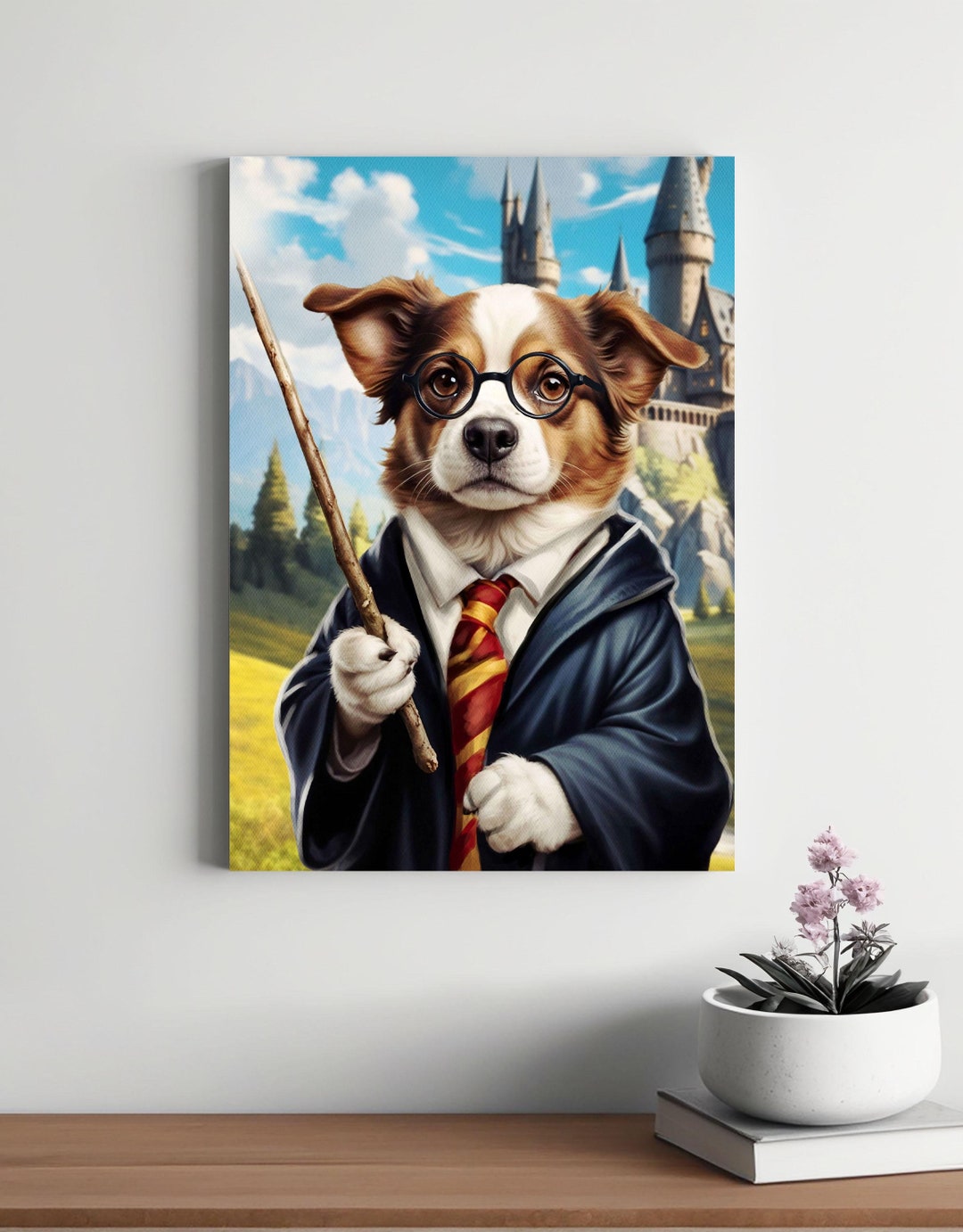 Custom Pet Portrait in Harry Potter Style Personalized Wizard Pet Art ...