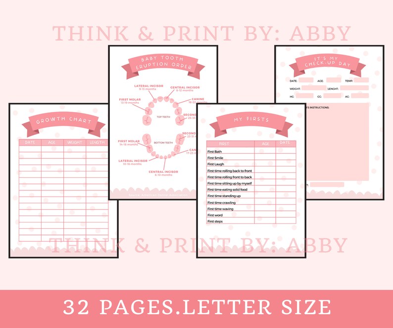 Printable Baby Book Pages /instant Download / Newborn Milestone Book ...