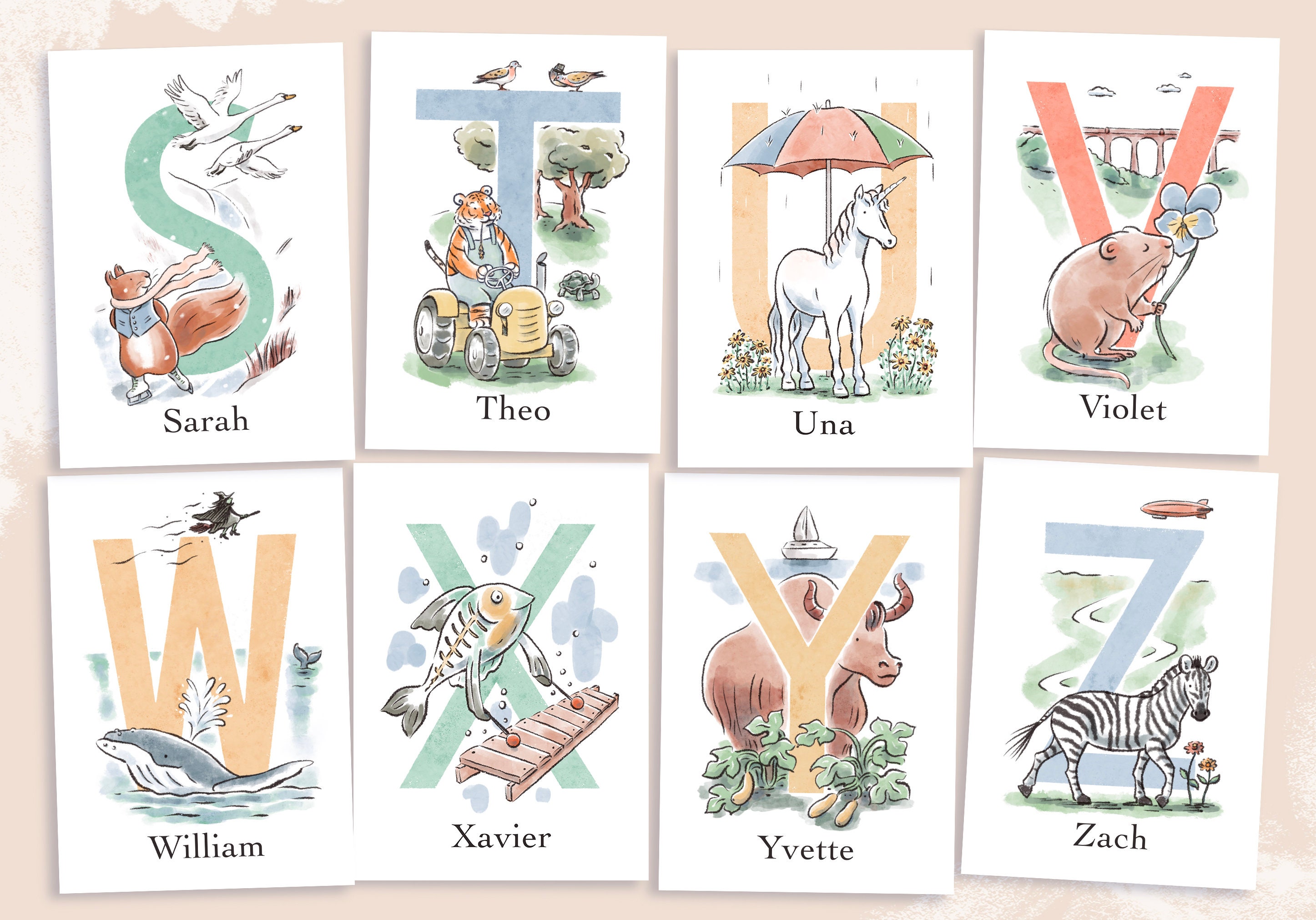 Custom Alphabet Art Print Letter and Name - Etsy UK