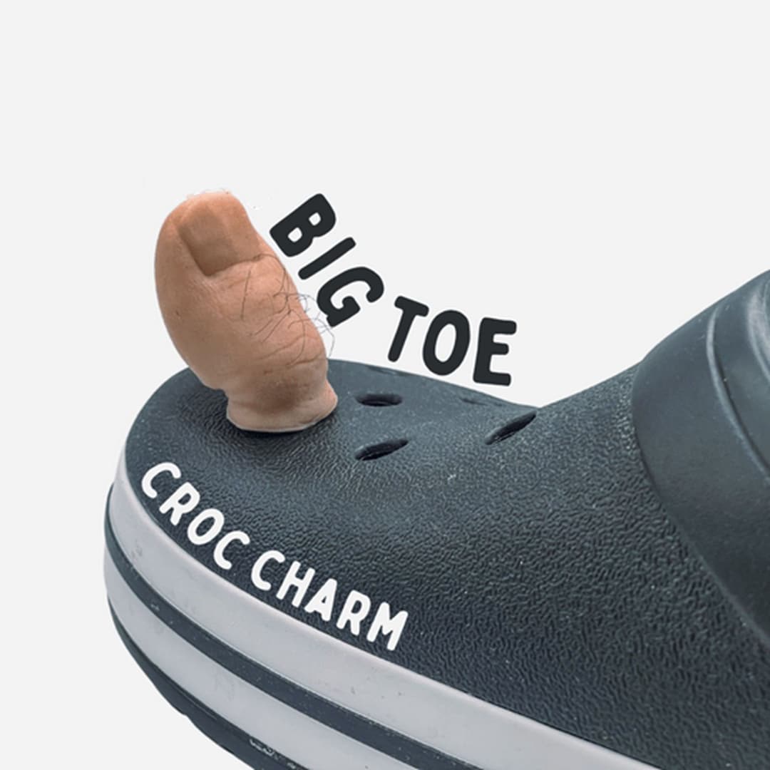 3D Toe Shoe Charms Big Toe Croc Charm With Hairy, Funny , Ugly Croc Toe ...