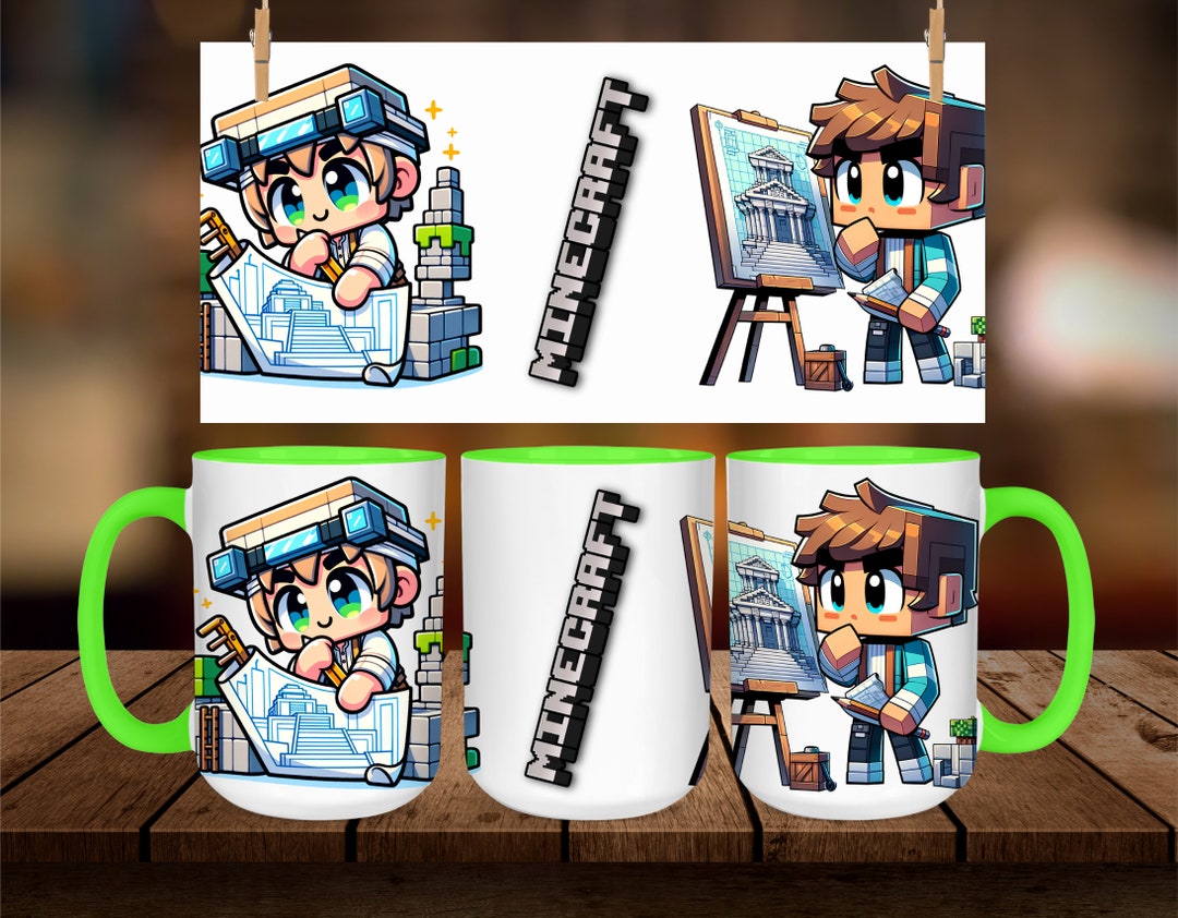 Minecraft Cup Mug Wrap, Cup Mug Wrap, 11oz and 15oz Mug Template, Mug ...