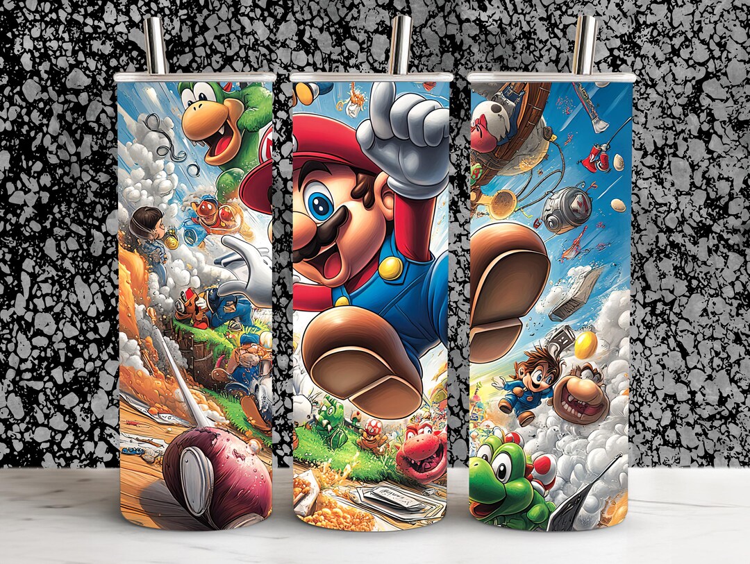 Mario ,20oz Tumbler Wrap Design Customizable Digital Download Perfect ...