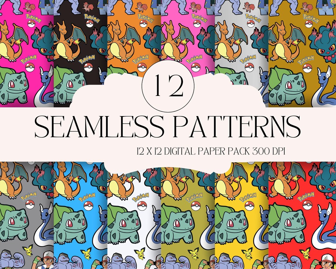 12 Color Cartoon Seamless Patterns for Kids,seamless Pattern Digital ...